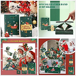 Surprise Box Gift Box for Money, Surprise Gift Box Explosion,Pop Out Money Gift Box,Pop Up Money Box for Cash Gift,Seeroze Surprise Gift Box Christmas,Surprise Gift Box Set (Christmas Elk,12 Pages green)