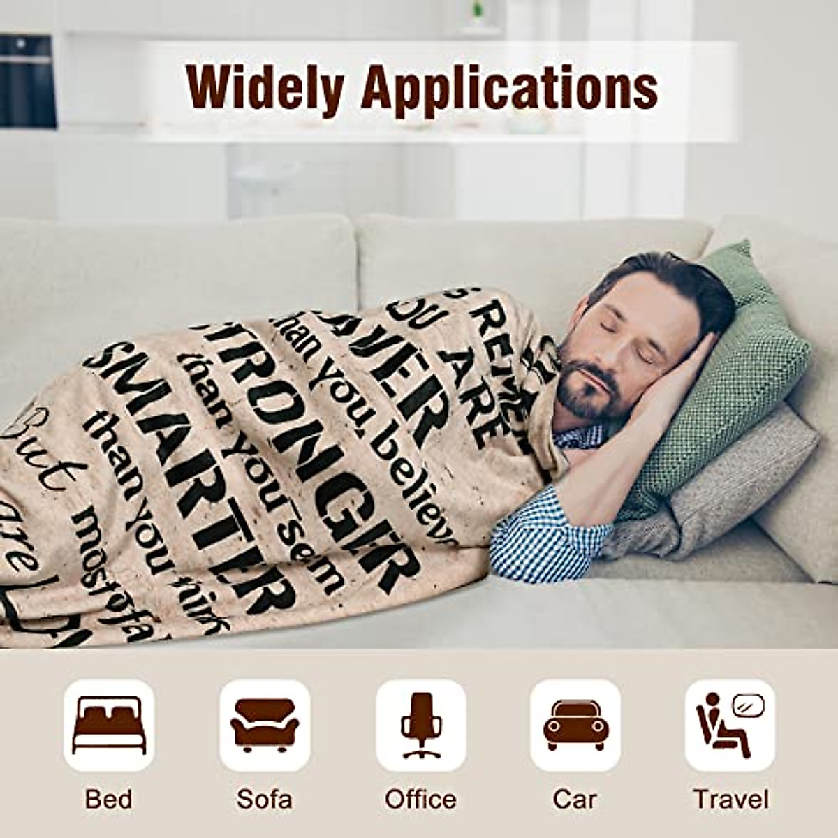 Gifts for Brother Blanket - Brother Gift from Sister - Brother Gifts - Brother Birthday Gift - Birthday Gifts for Men - Soft Flannel Throw Blankets for Bed Sofa Couch Travel Beach (Wolf, 50x60 in)