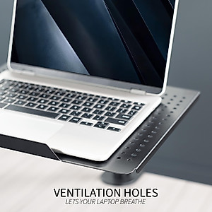 VIVO Single Laptop Notebook Desk Mount Stand, Fully Adjustable Extension with C-clamp, Fits up to 17 inch Laptops, Black, STAND-V001L