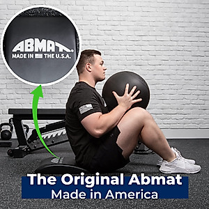 ABMAT Sit Up Mat- The Original Abdominal and Core Trainer Mat for Full Range of Motion Sit ups, Crunches and Ab Workouts Black Vinyl