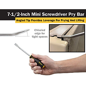 Titan 11512 7-1/2-Inch Mini Screwdriver Pry Bar