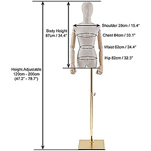 Tailors Dummy Mannequins Female Manikin Dress Form - Half Body Mannequin Torso with Matal Stand, Portable Model for Window/Counter/Tiered Display Shelf Dressform Mannequin