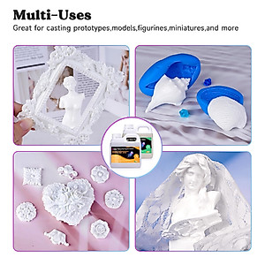 LET'S RESIN Polyurethane Resin, 60oz 2 Part Casting Resin, Fast Cured Resin within 10 Minutes, Ultra Low Viscosity & Low Odor Pourable Liquid Plastic for Casting Models, Prototypes & Other Resin Craft