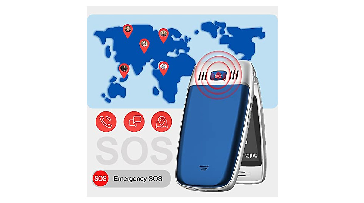 Easyfone T300 4G Flip Phone for Seniors | Big Buttons