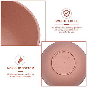 Hemoton 5 Pack of Unbreakable Cereal Bowls Set, 20 OZ Lightweight Wheat Straw Bowl, Mixing Bowls, Dishwasher& Microwave Safe, BPA Free, Eco-Friendly Bowl for Rice, Soup, Pasta and Salad