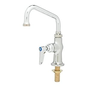 T&S Brass B-0207 Single Pantry Faucet, Single Hole Base, Deck Mount 6-Inch Swing Nozzle (059X)