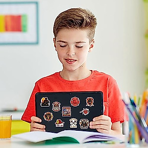 50 Pack Fireman Vinyl Stickers, Fire Truck Theme, Perfect for Adults, Kids on Fire Equipment, Water Bottles, Helmets, Laptops