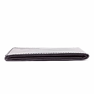 Big Skinny Men's World Leather Bi-Fold Slim Wallet, Holds Up to 35 Cards, Black