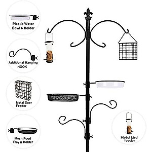 ERYTLLY Bird Feeding Station Bird Feeders Poles Kit Multi Feeder Hanging Kit Premium Bird Bath for Attracting Wild Birds Birdfeeder & Planter Hanger