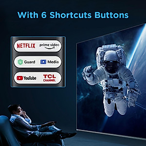 Replacement Google Voice Remote Control for TCL Android TV Mini-LED QLED 4K UHD Smart TV with 6 Shortcut Buttons Netflix, Prime Video, YouTube, Guard, Media and TCL Channel