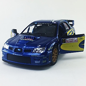 Kinsmart 2007 Subaru Impreza WRC #7, Blue Color 1:36 DieCast Model Toy Car Collection Collectible