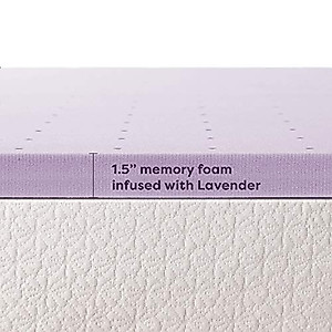 Best Price Mattress Queen Mattress Topper - 1.5 Inch Lavender Infused Memory Foam Bed Topper Cooling Mattress Pad, Queen Size