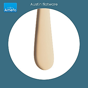 Amefa Austin 20-piece Premium 18/0 Stainless Steel Flatware Set, Satin Golden Finish, Silverware Set Service for 4, Dishwasher Safe, Rust Resistant Cutlery (Gold)