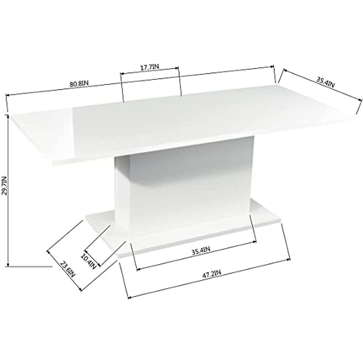 Homy Casa Inc Ethiopia HIGH Glossy White B Table