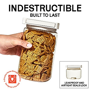 Cliik 3-Pack Magnetic Stackable Kitchen Containers, Jars for Organization and Storage, Kitchen Storage & Pantry Organizer with Lid, Shatterproof, Leakproof & Airtight