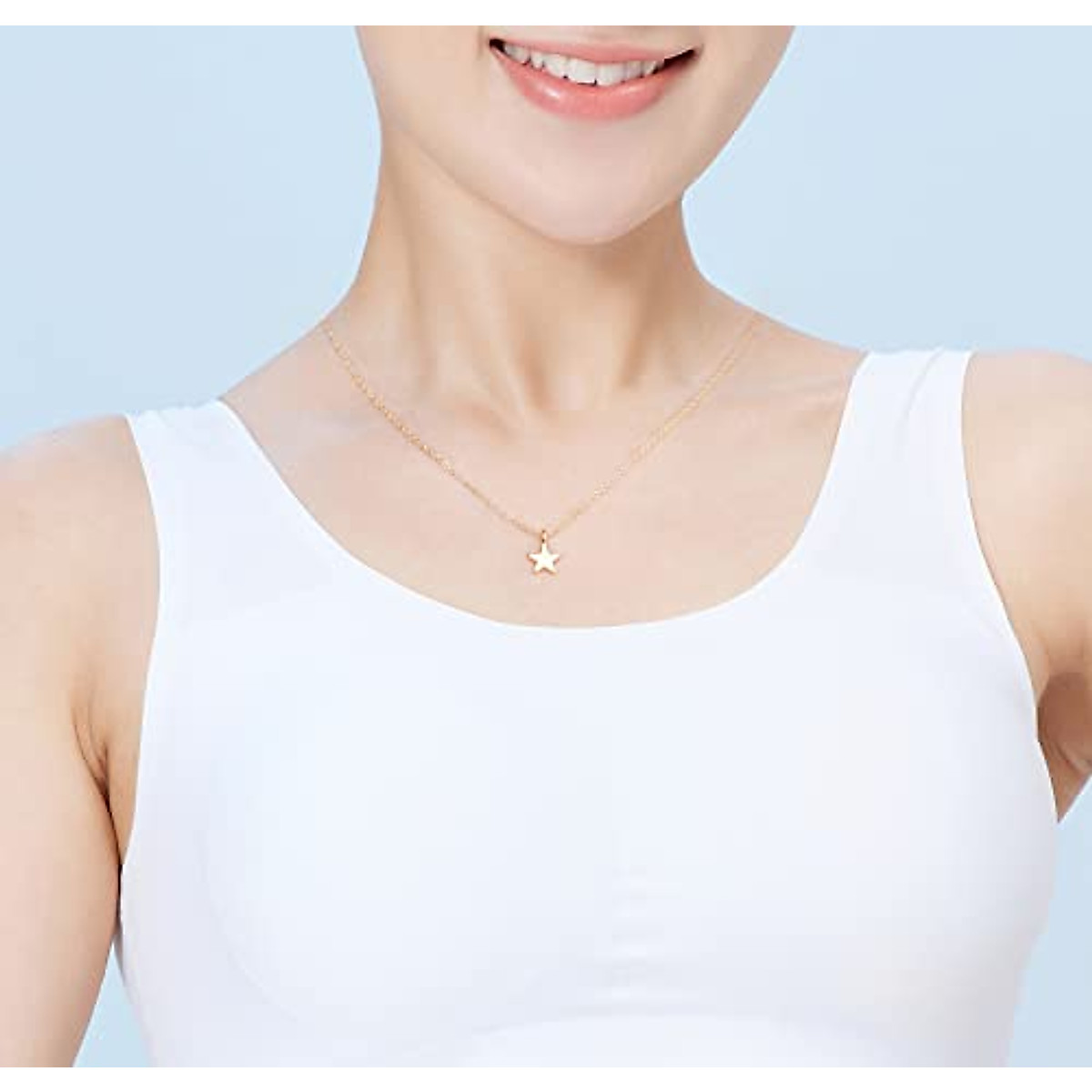 Gifts for Best Friend Star Necklace for Women Girls Friendship Necklace with Gift Card(Star)