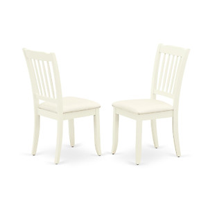 HomeStock Gothic Grandeur 5Pc Wood Dining Table Set includes A Kitchen Table and 4 Kitchen Chairs with Linen Fabic Seat, Drop Leaf Table with Slat Back Chairs, Linen White Finish