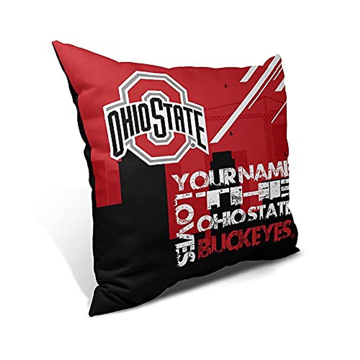 The Ohio State Buckeyes Skyline Throw Pillow | Personalized | Custom