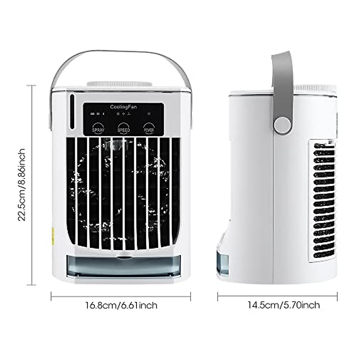 Portable Room Air Conditioners - 3 in 1 Personal Evaporative Air Cooler,3 Speeds Personal Small Air Conditioner,Portable AC Mini Air Conditioner Cooling Fan for Room Bedroom Office Desk Car Tent