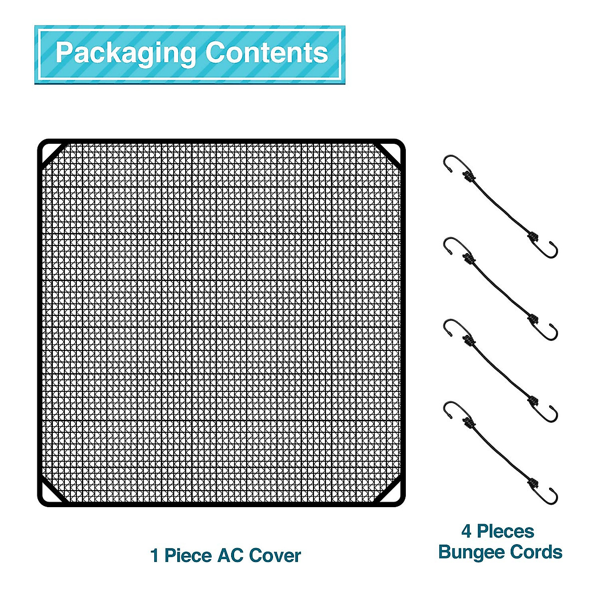 COARBOR 32"x32" Outdoor AC Unit Cover Mesh Outside Air Conditioner Compressor Condenser Defender Cover Dog Playpen Cover with 4 Bungee Cords