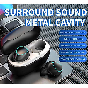 Hybrid Active Noise Cancelling Wireless Earbuds, in Ear Headphones IPX7Waterproof Bluetooth 5.3 Stereo Earphones, Immersive Sound Premium Deep Bass Headset Pro