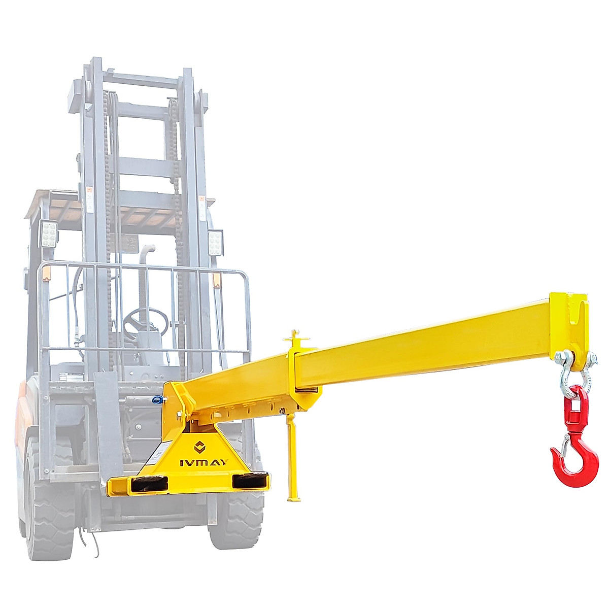 LGXEnzhuo 4400LB Forklift Jib Boom Crane, Forklift Mobile Crane Lifting Hoist with 2 Hooks, Boom Length 7-11 ft, Adjustable Angle 0-75°, Forklift Boom Attachment Towing Handling Equipment