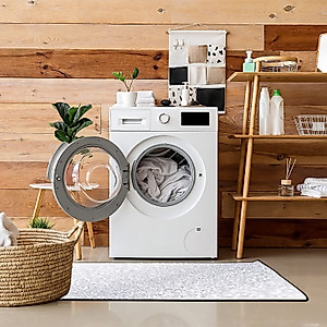 TsyTma Silver Glitter Bling Kitchen Rug Non-Slip Decor Absorbent Kitchen Floor Mat Bathroom Rug Waterproof Runner Rug 39"x20"