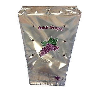 Elkay TWC, 12" x 13.5" Vented Plastic Grape Bags, Polyethylene V-shaped Disposable Supermarket Grocery Grape Bags, 1000-Piece Case