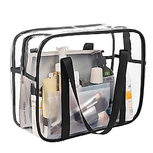 Clear Toiletry Bag Thick Transparent Cosmetic Bag Waterproof Makeup Artist Large Bag Diaper Case Luggage Organizer Storage Easy Clean Large