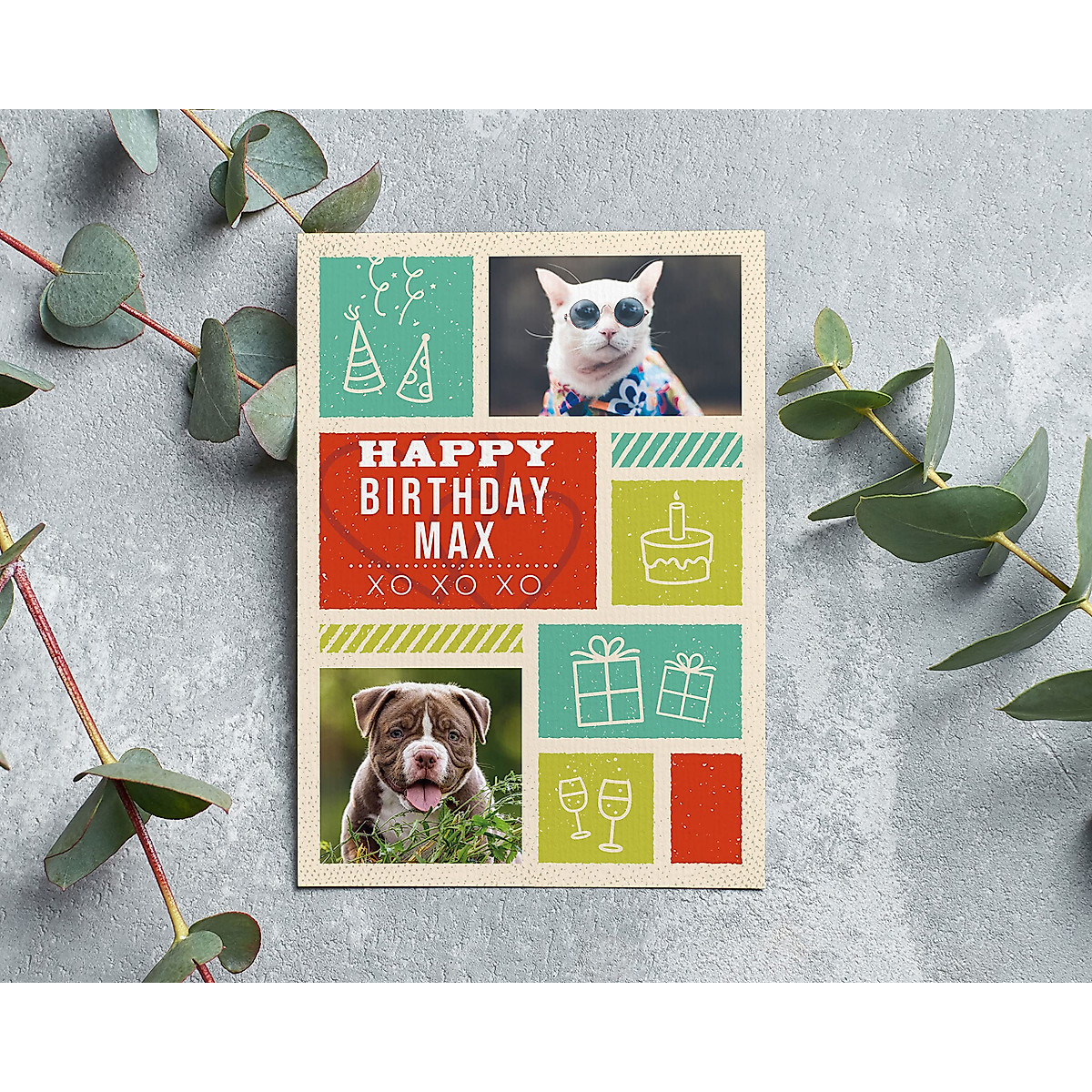 Color King Studio Personalized Birthday Card, Custom Happy Birthday Card, Photo Birthday Card, Greeting Card
