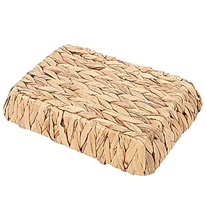 Hand-Woven Large Storage Baskets , Water Hyacinth Wicker Baskets for Organizing,Woven Baskets, Organizer, Natural Container，13.38” x 9.5” x 2.75”
