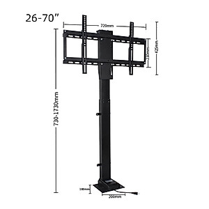 RAJYQODIS Motorized Tv Mount, Tv Motorized Lift with Remote Control and Memory Setting, Vertical and Ceiling Installation Methods, Fits 26-70inch TVs