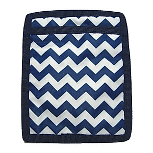 6 Piece Protective Lab Coat Pocket Organizer Kit has Fashionable Blue Chevron Pattern. 6 Pockets Packed With Needed Accessories