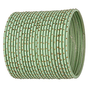 Efulgenz Indian Bangles Set Indian Bangles for Women Bollywood Plain Metal Bangles Bracelet Mint Green Bangles Indian Costume Jewelry for Women