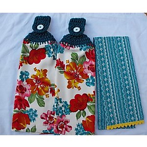 PIONEER WILDFLOWER WOMAN - WHIMSY KITCHEN TOWEL SET- HANDMADE