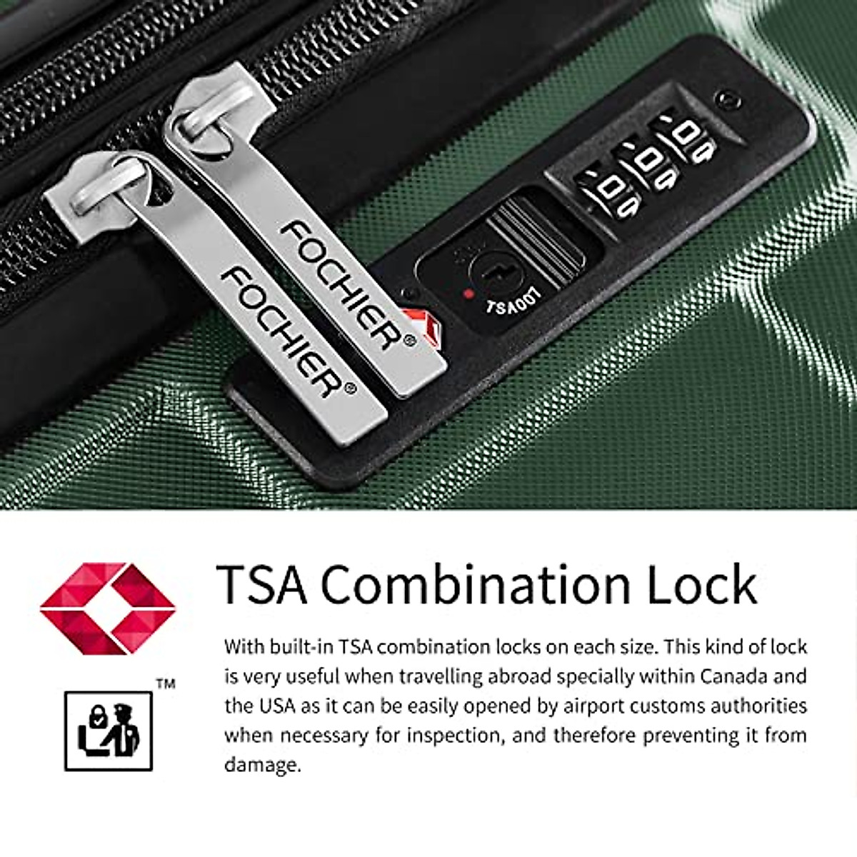 Fochier 3 Piece Expandable Luggage Set with TSA Lock, Hard Shell Rolling Suitcase Set with 4 Spinner Wheels for Women Man, 20 24 28 Inch