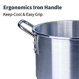 ARC 32 Quart Aluminum Tamale Steamer Pot, Crab Seafood Stock Pot w/Steamer Rack and Tube, Great for Water Bath Canning Pot, Rivet Handle, 8 Gal