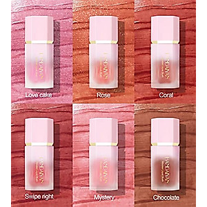 GL-Turelifes Cream Liquid Blush Makeup, Air Cushion Blush for Cheeks, High Pigment, Weightless, Velvet Mousse, Natural-Looking Long Lasting, Dewy Finish, Easy to Blend Blusher (#1 Love Cake)