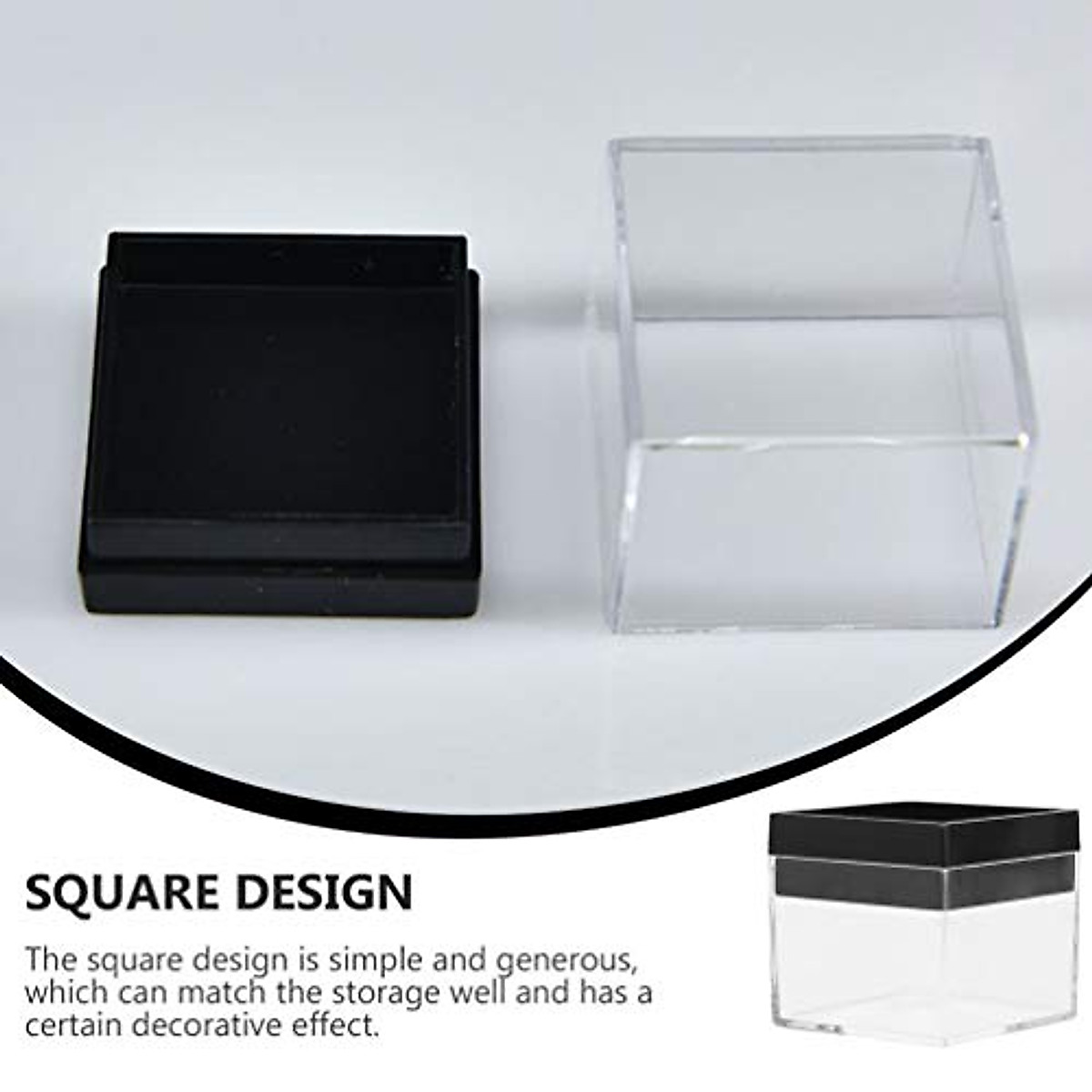 Baluue 12pcs Clear Acrylic Display Case Countertop Box Cube Transparent Display Box Pop Figures Display Collectibles Stone Mineral Specimen