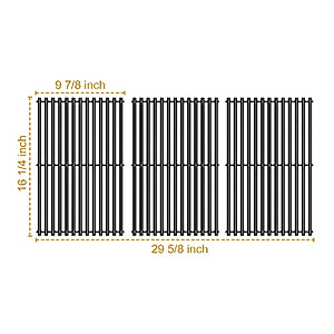 GLOWYE 16 1/4 inch Grill Grates Replacement for Dyna Glo DGF510SBP DGF510SSP DGF510SSP-D, Replacement Parts for Backyard BY13-101-001-13, BY12-084-029-98, BHG BH13-101-099-01 BH14-101-099-01 Gas Grill