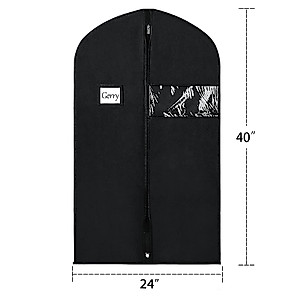 Univivi 10 Pack Suit Bags Garment Bag for Men Storage 40-inch Clothes Cover with Clear Window and ID Card Holder for Suit Jacket, Skirt, Shirt and Coat