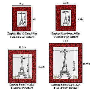 4x6 Picture Frame Red Roses Wood Photo Frames with Acrylic for Wall Mount & Table Top Display Picture Frames for Wall Decor