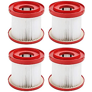 Fette Filter- HEPA Wet Dry Vacuum Filter Compatible with Milwaukee 49-90-1900 for Gallon Wet/Dry Vacuum M18 2 Gallon (0880-20), M12 FUEL 1.6 Gallon (0960-20), M18 FUEL PACKOUT (0970-20). 4 QTY