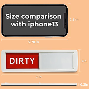 Dirty Clean Dishwasher Magnet Sign, Elegant Style, Fits All Dishwashers, Non-Scratch, with Soft Magnetic Back/2 Stickers, Strong Adhesion & Easy to Slide, Tells Dishes are Clean or Dirty, White