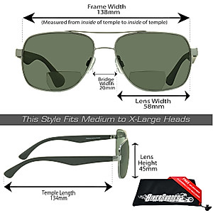 proSPORT Polarized Bifocal Reading Sunglasses for Men and Women. Near invisible line Reader Sunglasses. For Outdoor Reading, Driving and Sports