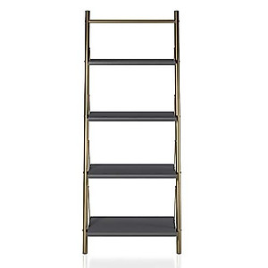 Nova 4 Shelf Ladder Bookcase, Graphite Gray