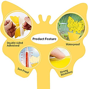 50 Pack Yellow Sticky Traps for Indoor Outdoor House Plant Flying Insect Catcher Like Fungus Gnats, Whiteflies, Aphids, Thrips, Other Flying Plant Insects