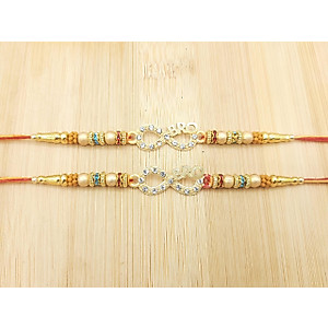 Rakhi Traditional for Brother Sister, Beautiful & Fancy Designer Raksha Bandhan Rakhi Gift for loving Brother/Sister, Father and Family. (Design 3 - Super Snake designer Rakhi - Set of 2, Small)