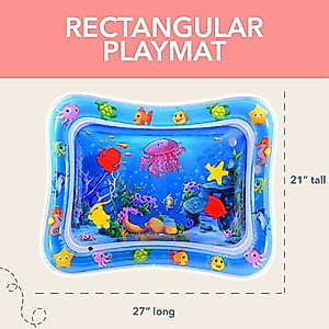 MAGIFIRE Playtime Baby Tummy Time Mat: Inflatable Water Mat for Infants 3-12 Months Old, Early Developmental Baby Toys, Perfect Baby Christmas Gifts, Stocking Suffers, Measures 27” x 21” Rectangle