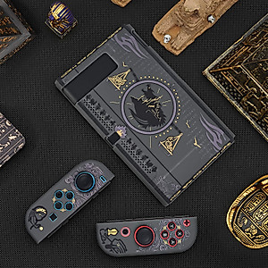 DLseego Dockable Protective Case Design for Nintendo Switch, Newest Pattern Cover with Anti-Scratch and Shock-Absorption Design Soft Touch Hard Cover with 2 pcs Thumb Grips - Zelda
